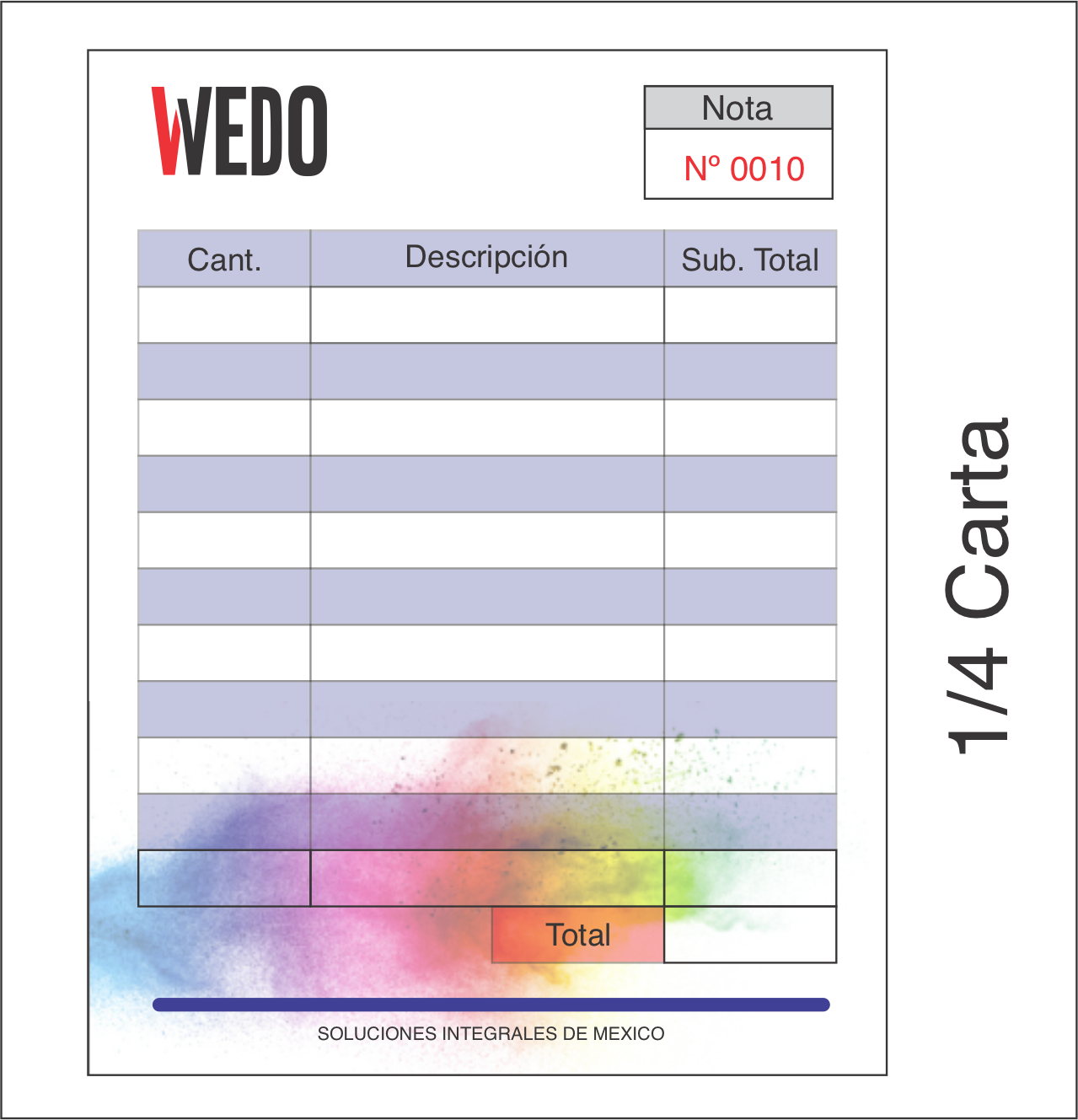 Comandas 1/4 carta autocopiables – WEDO prints shop online
